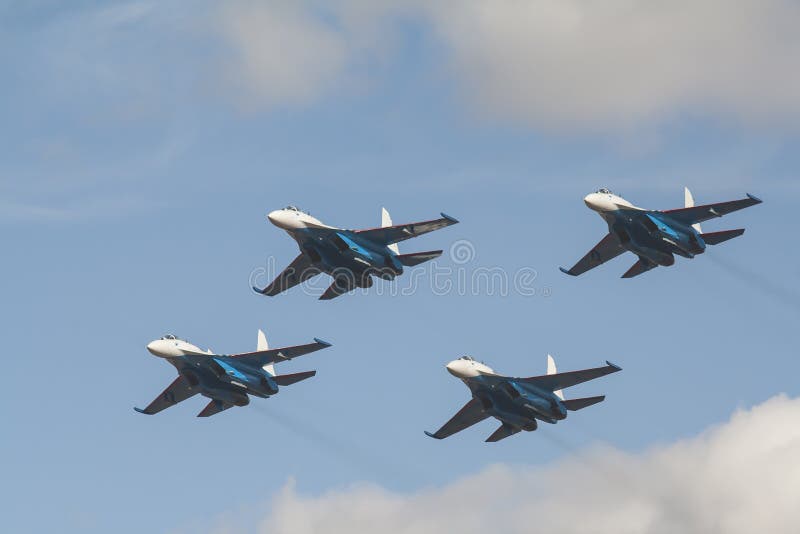 Four Russian Fighters Su-27 Stock Image - Image of plane, airforce ...