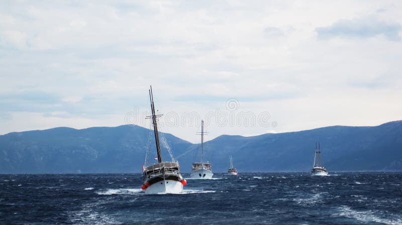 Four sailing ships stock photo. Image of sailboat, sail - 105422448
