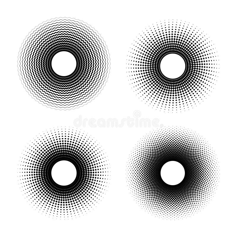 Four Seamless Circle Halftones Stock Vector - Illustration of simple ...