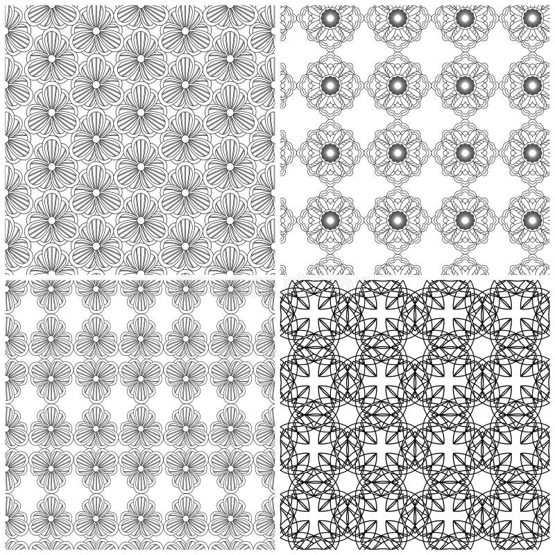 Four seamless floral grids stock vector. Illustration of pattern ...