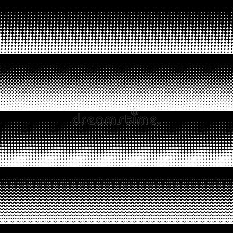 Four Seamless Lines Halftones Stock Vector - Illustration of geometric ...
