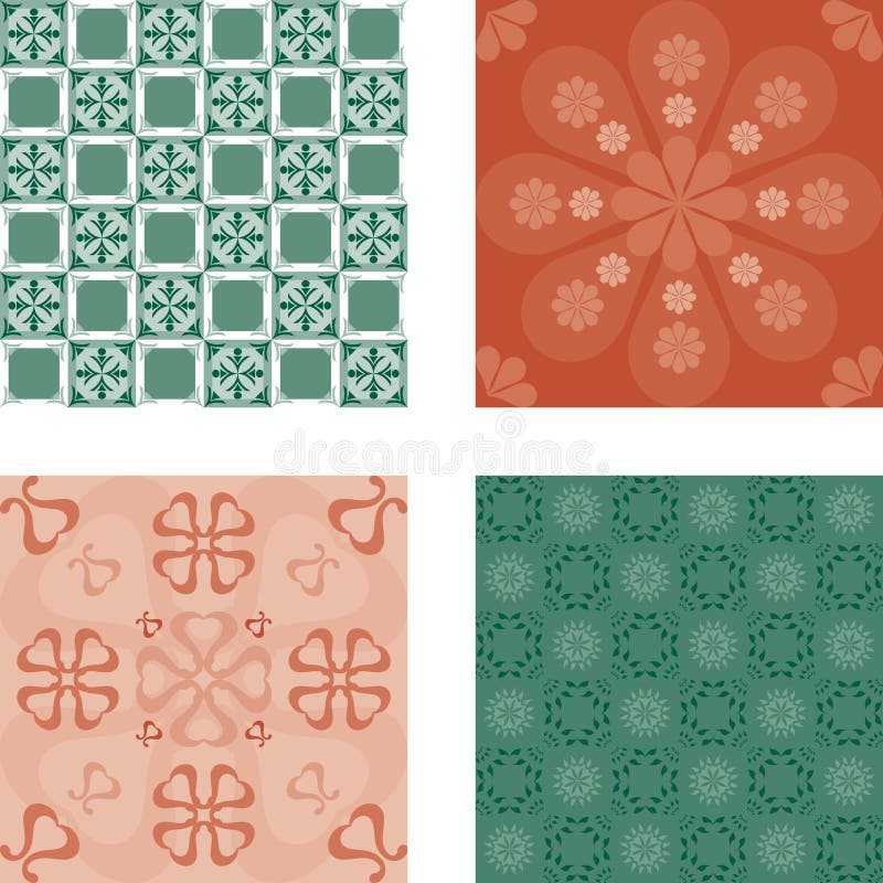 Four seamless patterns stock vector. Illustration of rectangle - 9626104