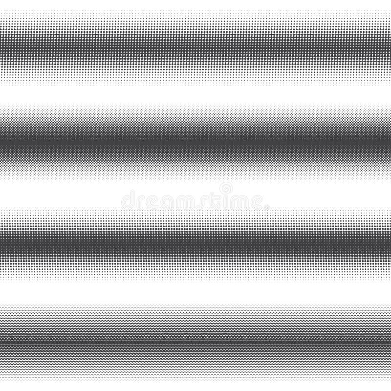 Four Seamless Stroke Halftones Stock Vector - Illustration of halftone ...