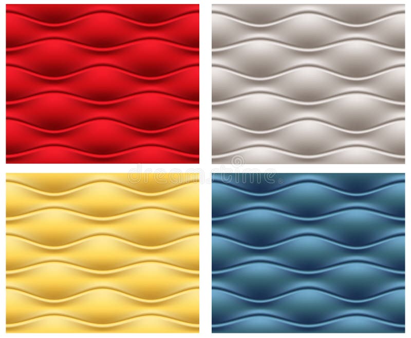 Four Seamless Wavy Patterns Stock Vector - Illustration of repeat ...