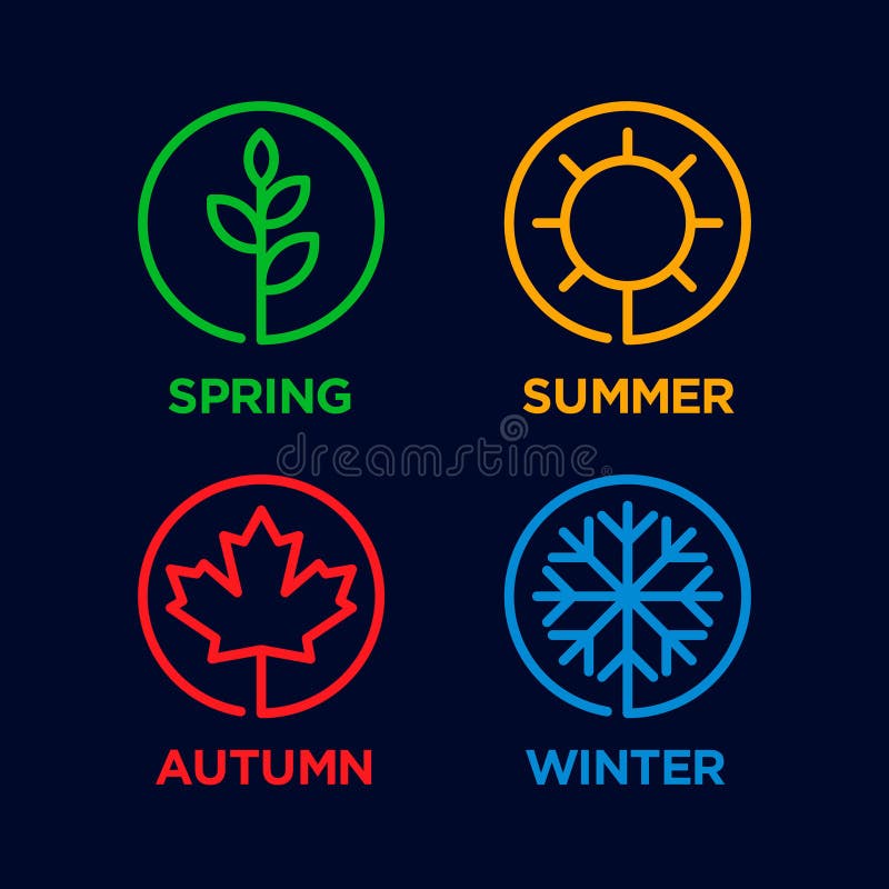 Four Season Element Design Vector Illustration. Stock Vector ...