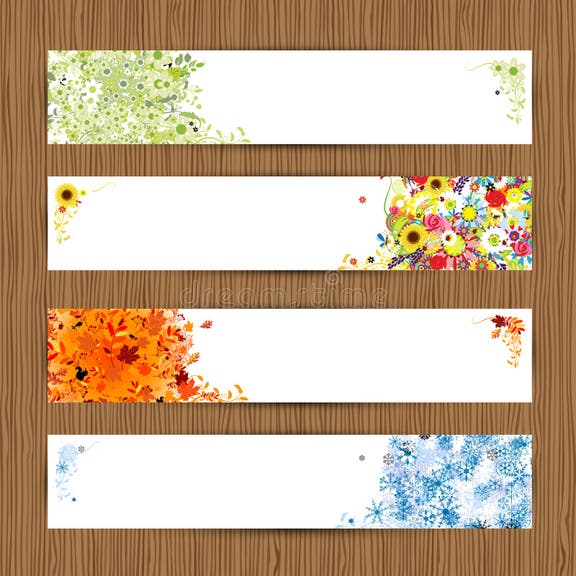 Four season frames stock vector. Illustration of bush - 25164187