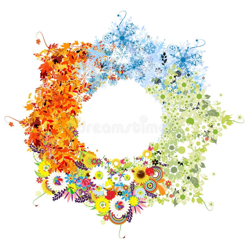 Four season frames stock vector. Illustration of leaf - 25164224