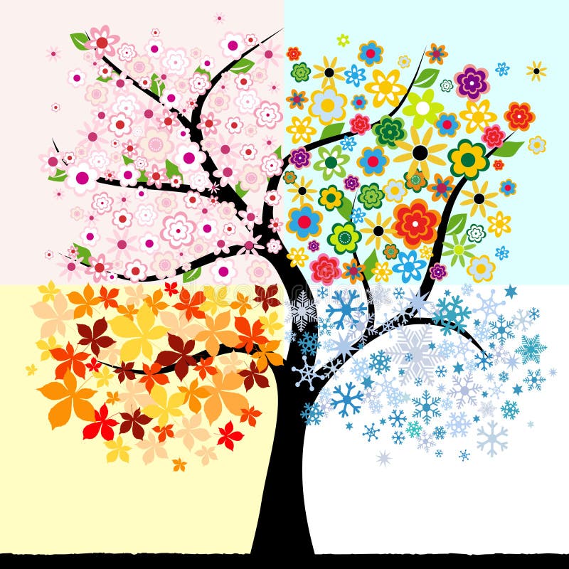 Four seasons stock vector. Illustration of decoration - 17367282