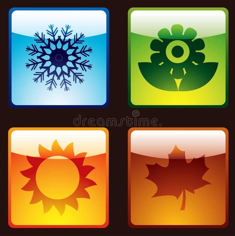 Four season icons stock vector. Illustration of circle - 6961891