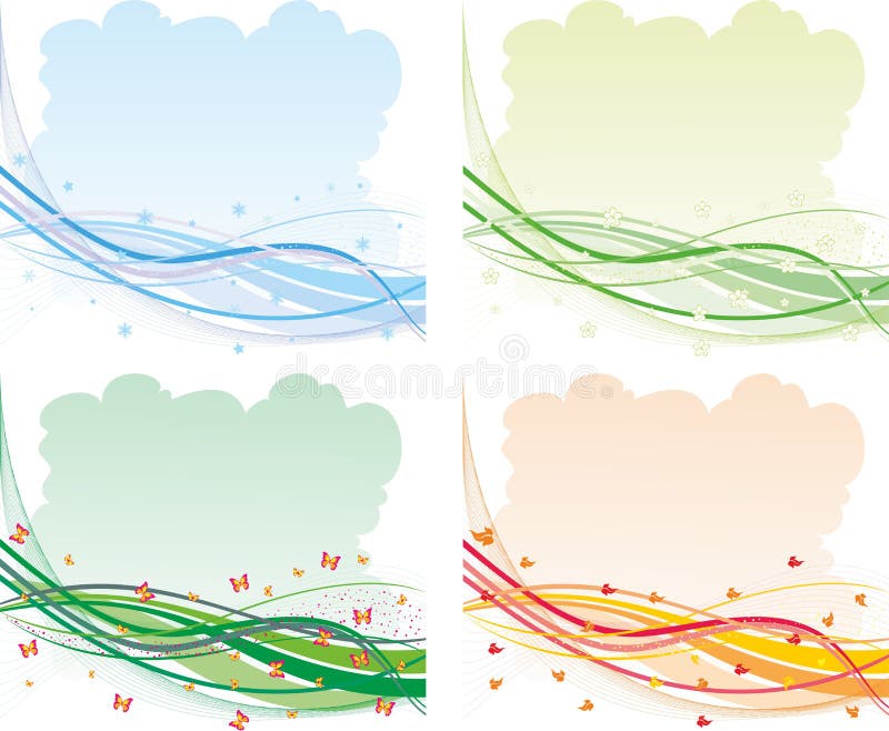 Four Seasons Abstract Backgrounds Stock Illustration - Illustration of ...