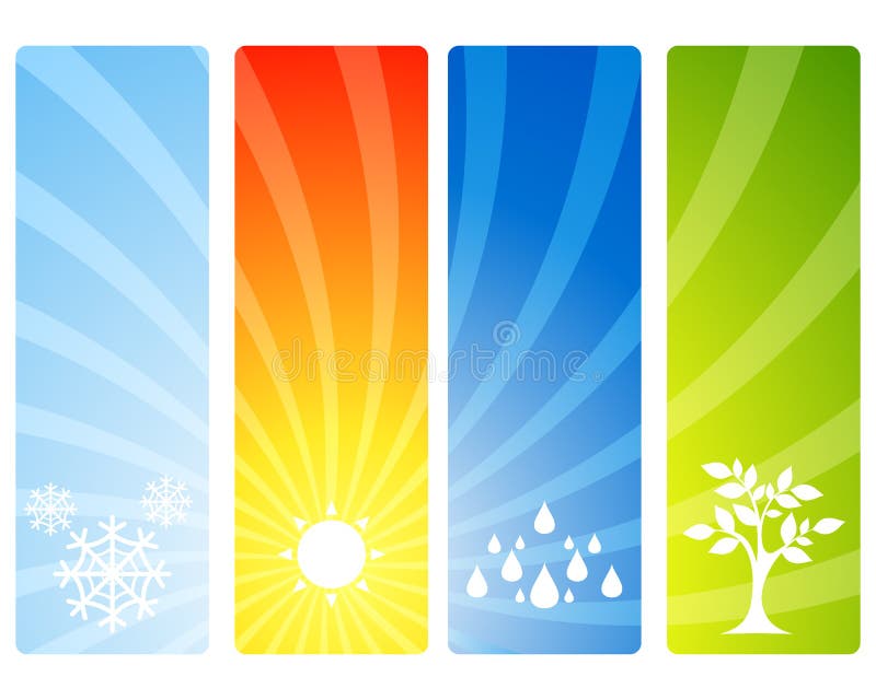 The Four Seasons Icons & Banners Stock Illustration - Illustration of ...