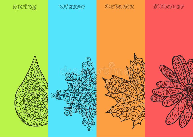 The four seasons stock illustration. Illustration of flowers - 27361463