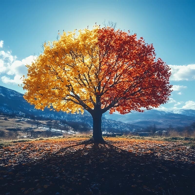 Four Seasons of Climate Change Stock Illustration - Illustration of ...