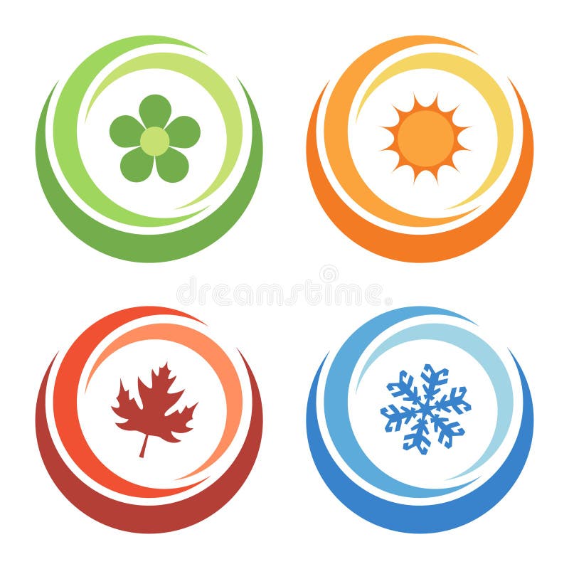 Four season icons stock vector. Illustration of circle - 6961891