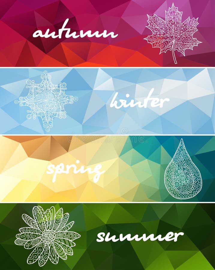 Seasons banners stock vector. Illustration of backgrounds - 50219481