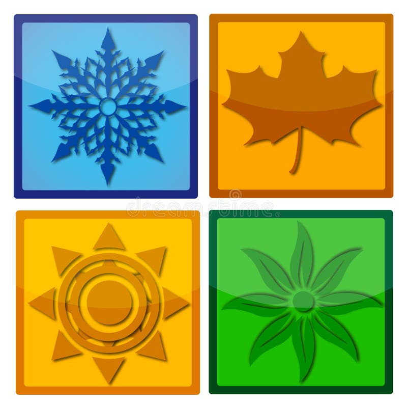 Four Seasons Icon stock illustration. Illustration of colour - 18944926