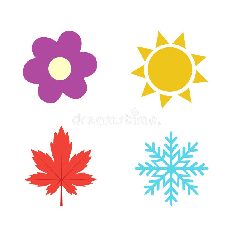 Four seasons icon symbol stock vector. Illustration of month - 76772032