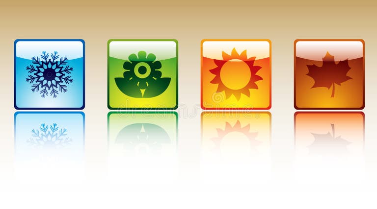 Four Seasons Icons Circle Stock Illustrations – 117 Four Seasons Icons ...
