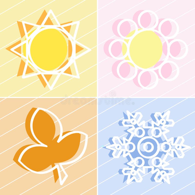 Four Seasons icons stock illustration. Illustration of spring - 8662647