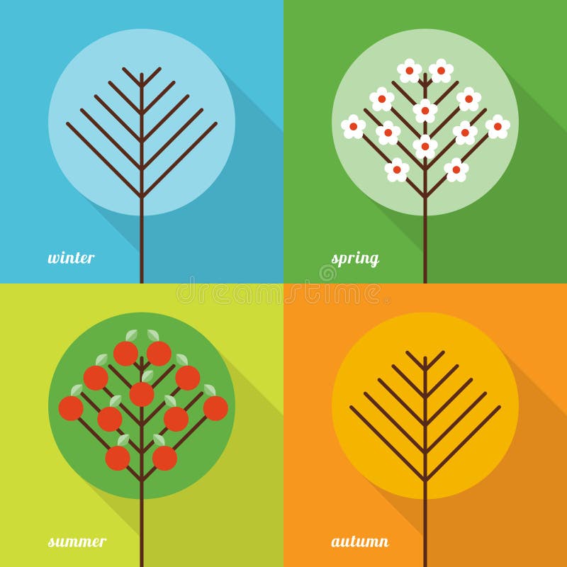 Four seasons icons stock vector. Illustration of autumn - 46543839