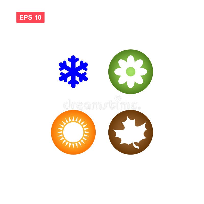 Four Seasons Icons stock vector. Illustration of flower - 133181960