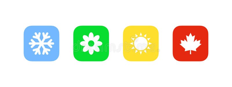 Four Seasons Icons. Four Seasons of the Year Signs Stock Vector ...