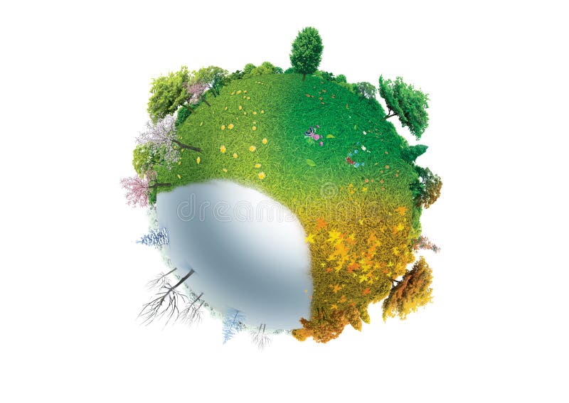 FOUR SEASONS of PLANET EARTH Stock Illustration - Illustration of ...