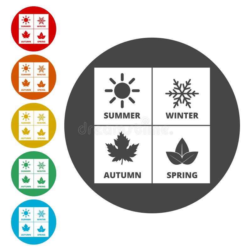 Four seasons, season icon stock vector. Illustration of four - 184003646