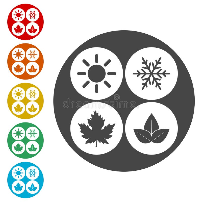 Four seasons, season icon stock vector. Illustration of icons - 184003671