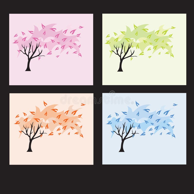 Four seasons trees stock vector. Illustration of creative - 34581461