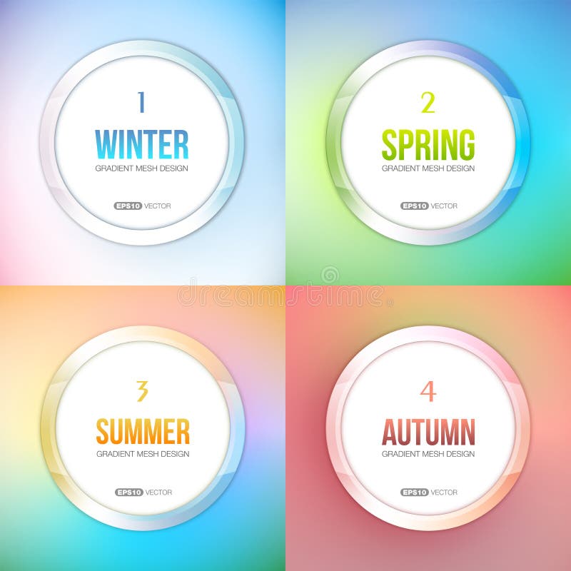 Four Seasons vector set stock vector. Illustration of design - 69954121