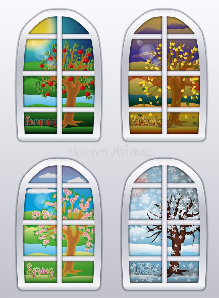 Seasons Window Banner Stock Illustrations – 121 Seasons Window Banner ...