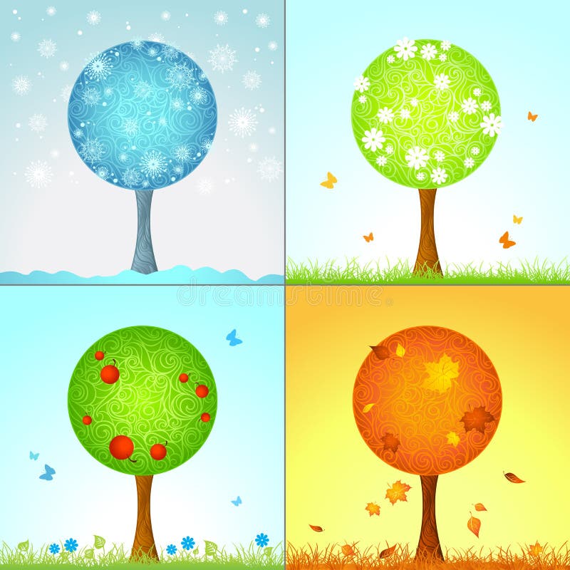 Four seasons. stock illustration. Illustration of design - 52587959