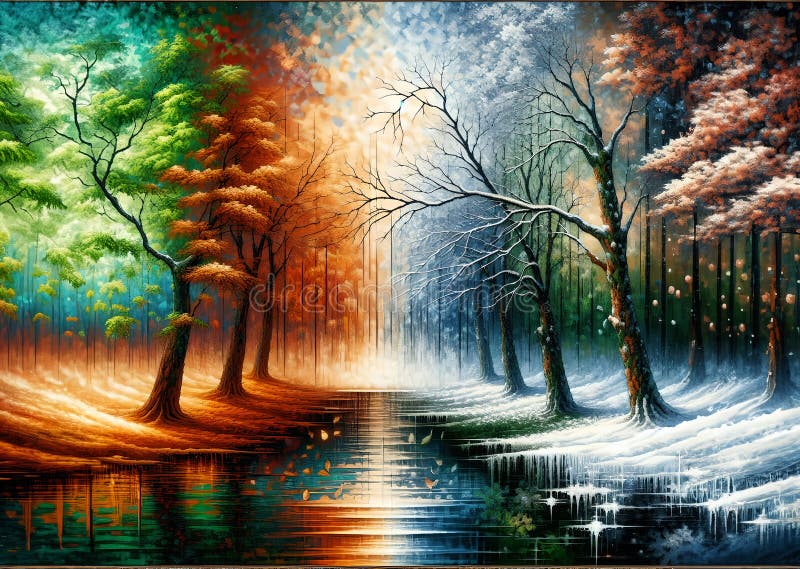 Four Seasons: Winter, Summer, Spring and Fall, Concept Stock ...