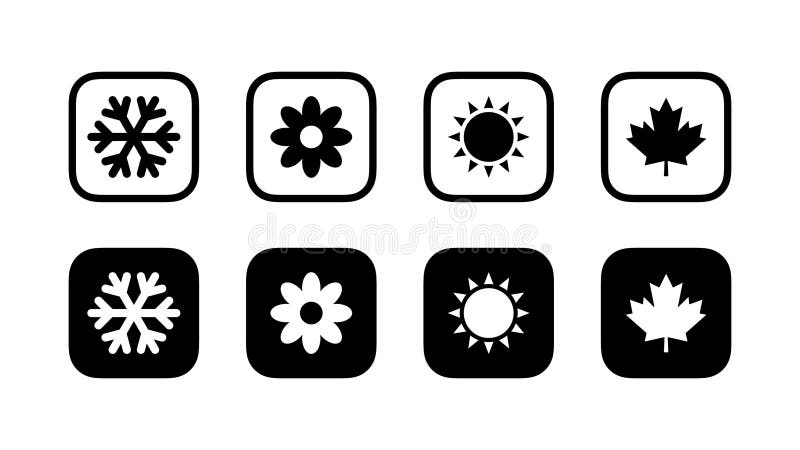 Four Seasons of the Year Signs. Winter Spring Summer Autumn Stock ...