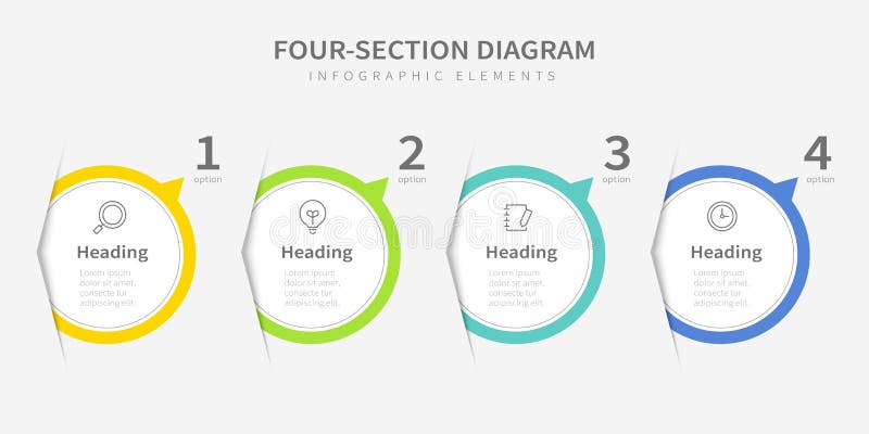Four Section Infographics Template Stock Vector - Illustration of four ...