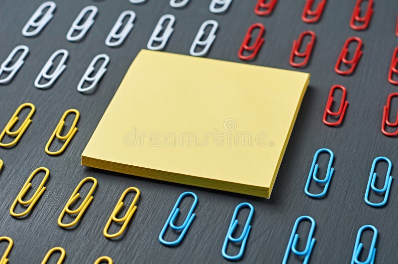 Four Sections of Rows of Many Different Paper Clips for Office Work or ...
