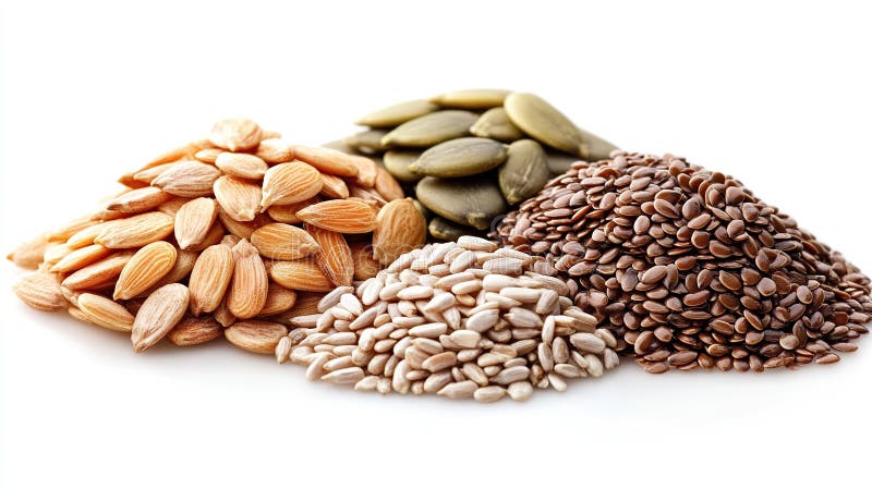 Four Seed Varieties on White Background Stock Photo - Image of vegan ...