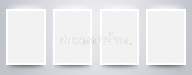 Four Sheets of White Paper with Shadow for Your Design, Eps10 Vector ...