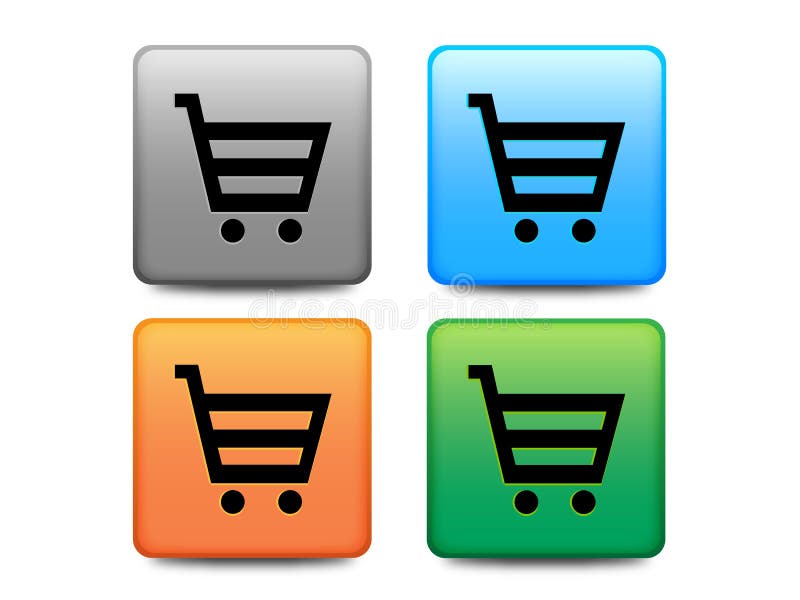 Set of Web Shopping Buttons or Icons Stock Vector - Illustration of ...