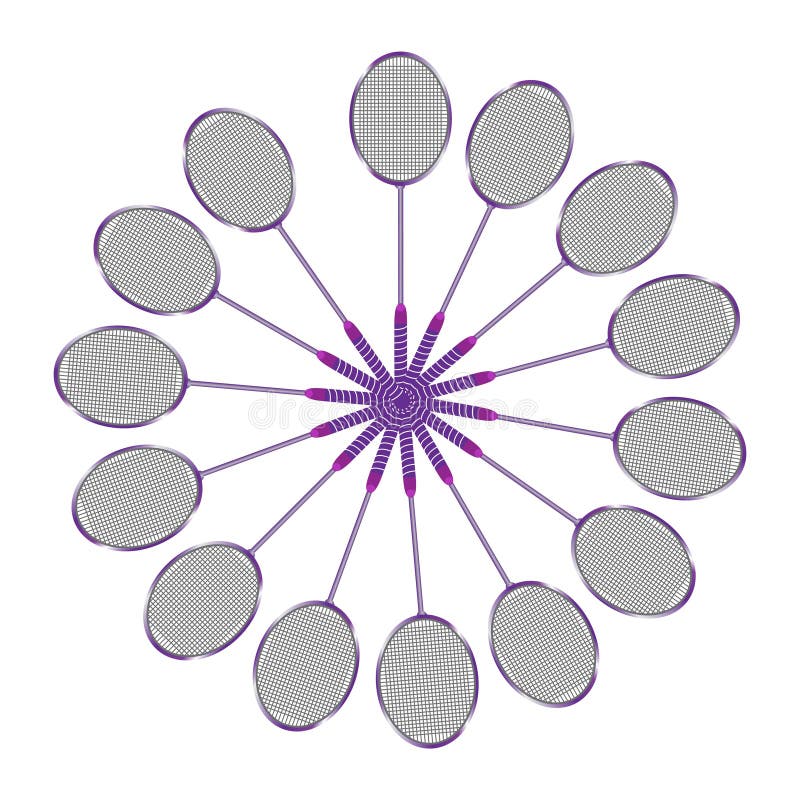 Badminton Shuttle Sport Bat Stock Illustrations – 39 Badminton Shuttle ...