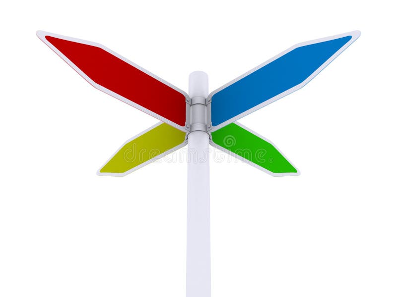 Four sign posts stock illustration. Illustration of directional - 3057472