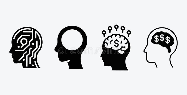 Evolution of Human Thought and Artificial Intelligence Concepts Stock ...