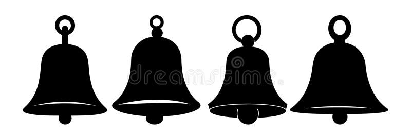 Four Simple Bells Black and White Clip Art Stock Illustration ...