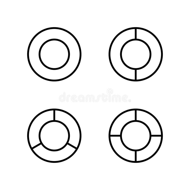 Pie Chart Icon Set. Pie Chart Icon. 4 Icons. Stock Illustration ...