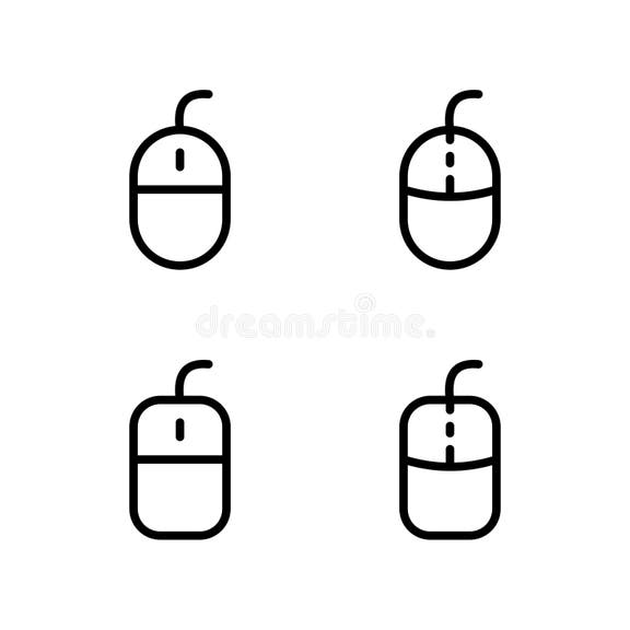 Computer Mouse Icon Set. Mouse Icon. 4 Type Mouse Icons. Stock Vector ...