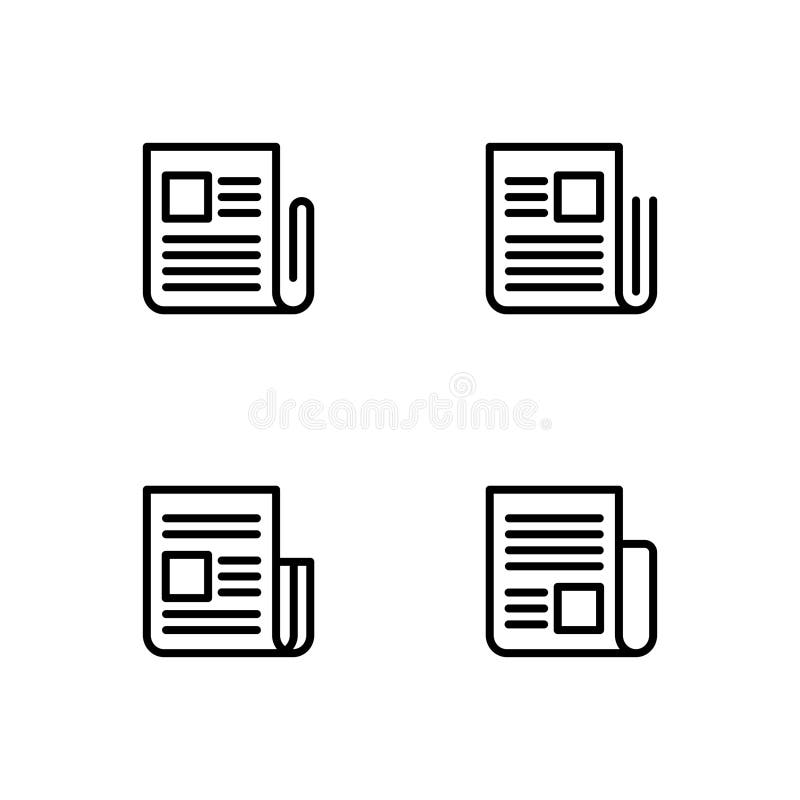 Newspaper Icon Set. Newspaper Icon. News Icon. 4 Icons. Stock Vector ...