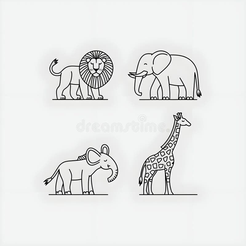 Wild Animal Coloring Pages: Discover the Beauty of Nature Stock ...