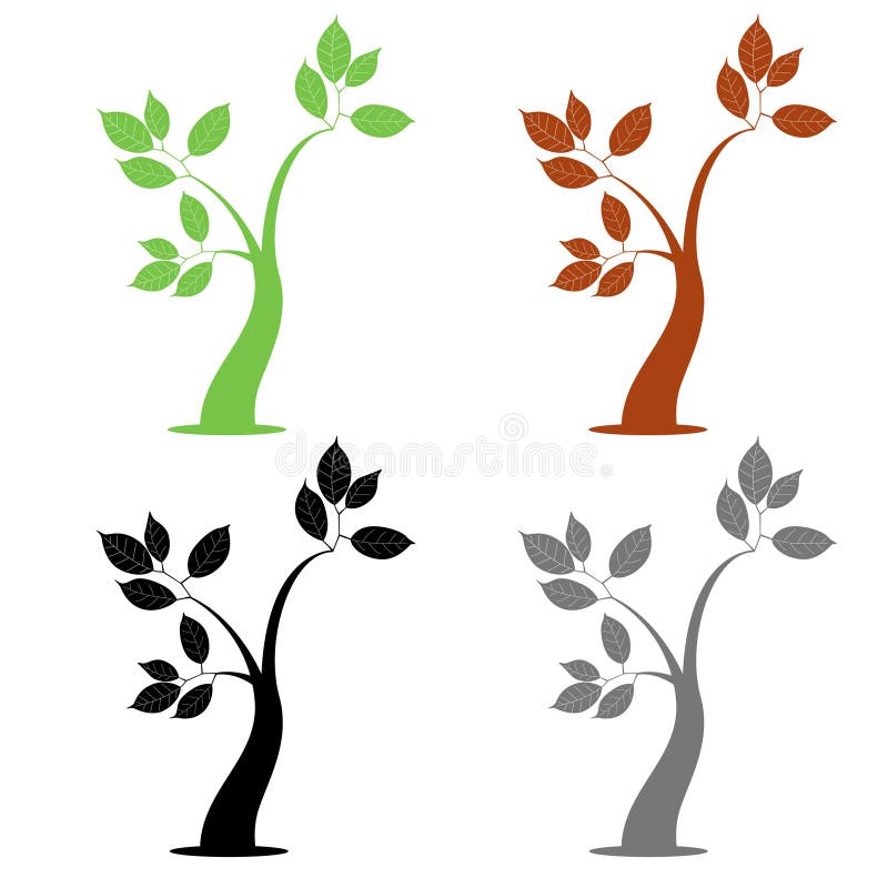 Four simple tree stock vector. Illustration of summer - 84387408