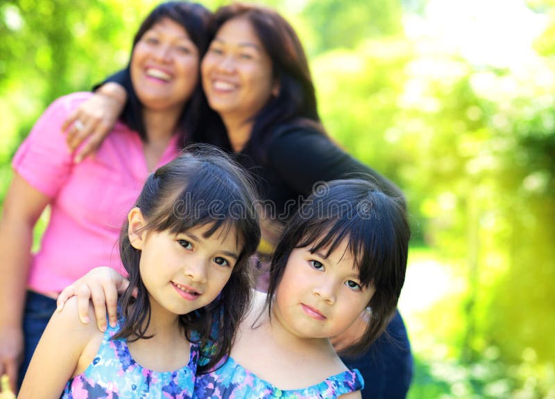 Four sisters outdoors stock photo. Image of enjoy, park - 25213104